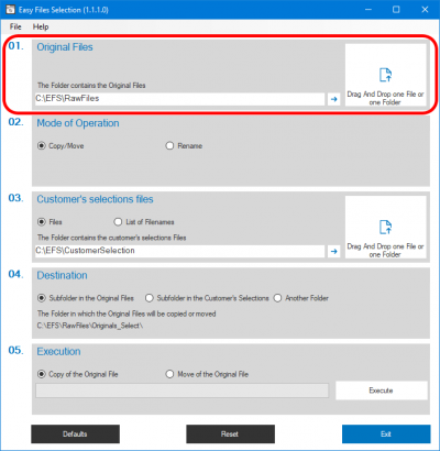 Home - Easy Files Selection